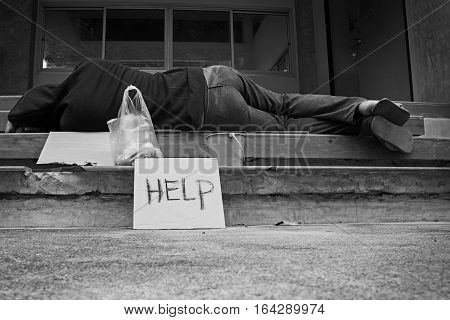 Homeless Person Sleep Image & Photo (Free Trial) | Bigstock