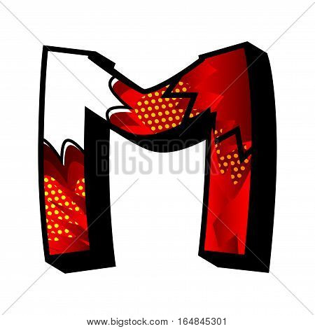 Letter M Filled Comic Vector & Photo (Free Trial) | Bigstock