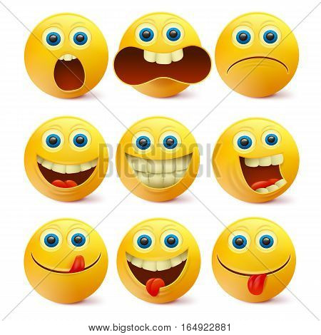 Yellow Smiley Faces. Vector & Photo (Free Trial) | Bigstock