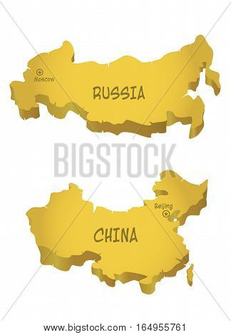 Cartoon Map Russian Vector & Photo (Free Trial) | Bigstock