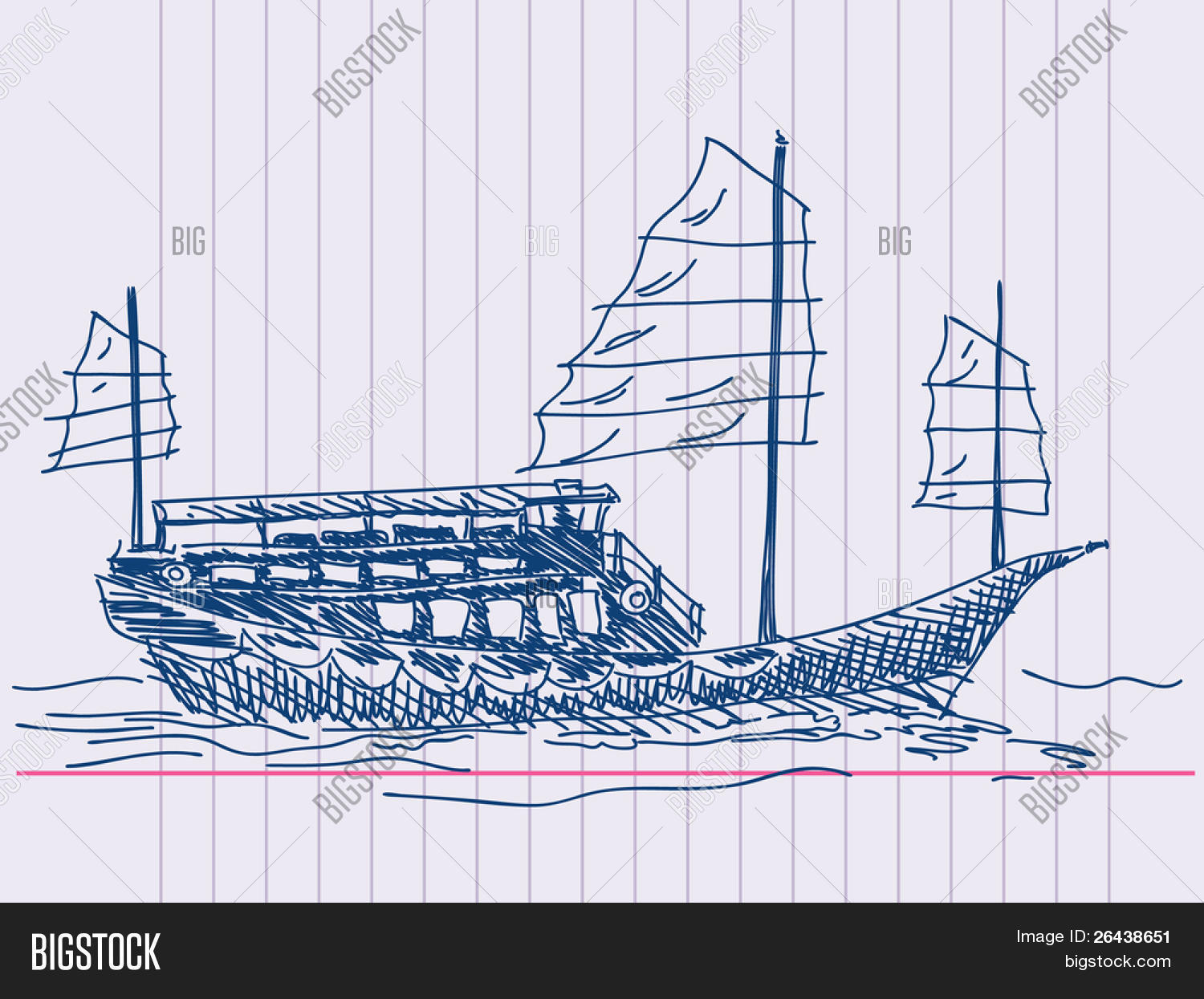 Chinese Sailing Ship Vector & Photo (Free Trial) | Bigstock
