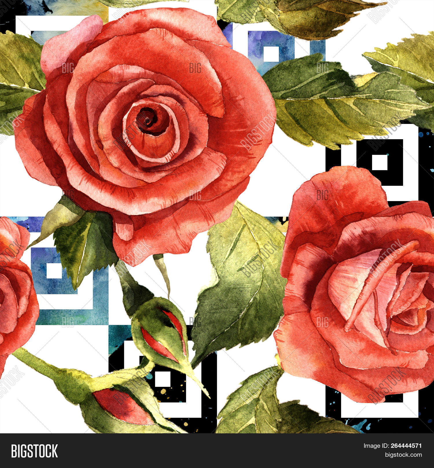 Watercolor Red Rose Image & Photo (Free Trial) | Bigstock