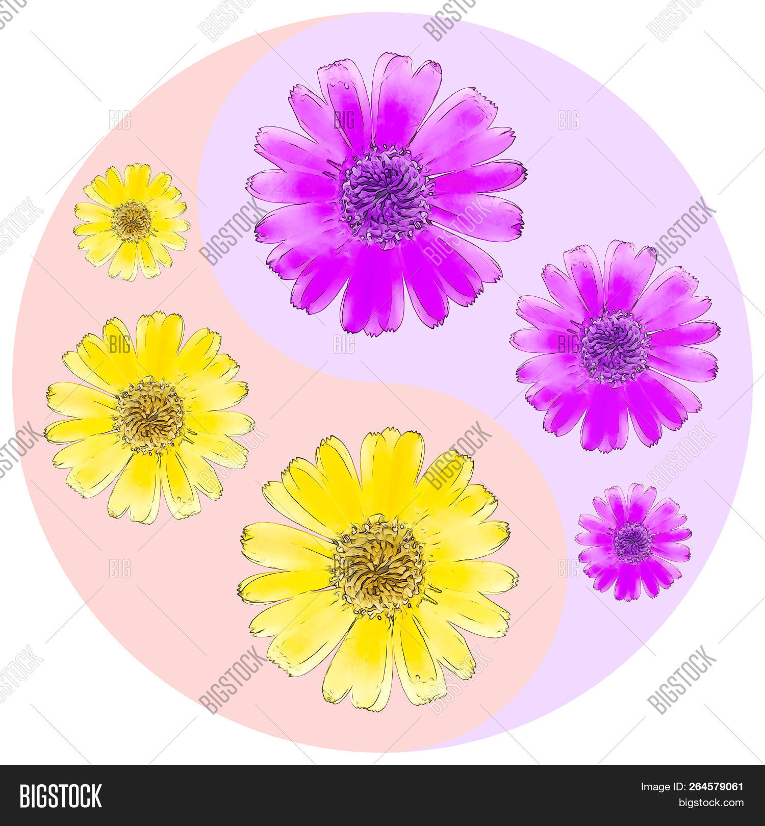 Floral Yin Yang Symbol Image & Photo (Free Trial) | Bigstock