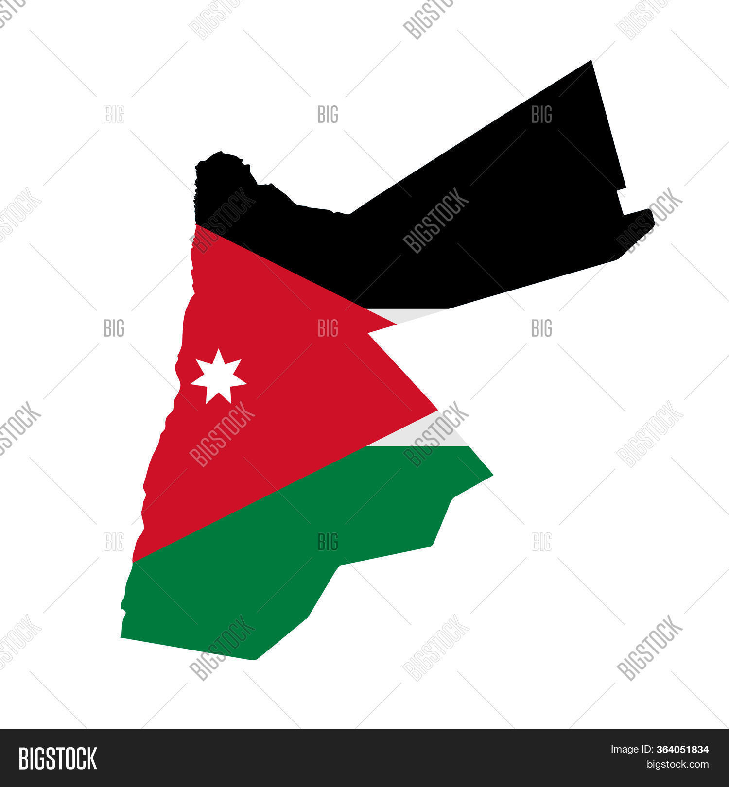 Jordan Flag Map. Image & Photo (Free Trial) | Bigstock
