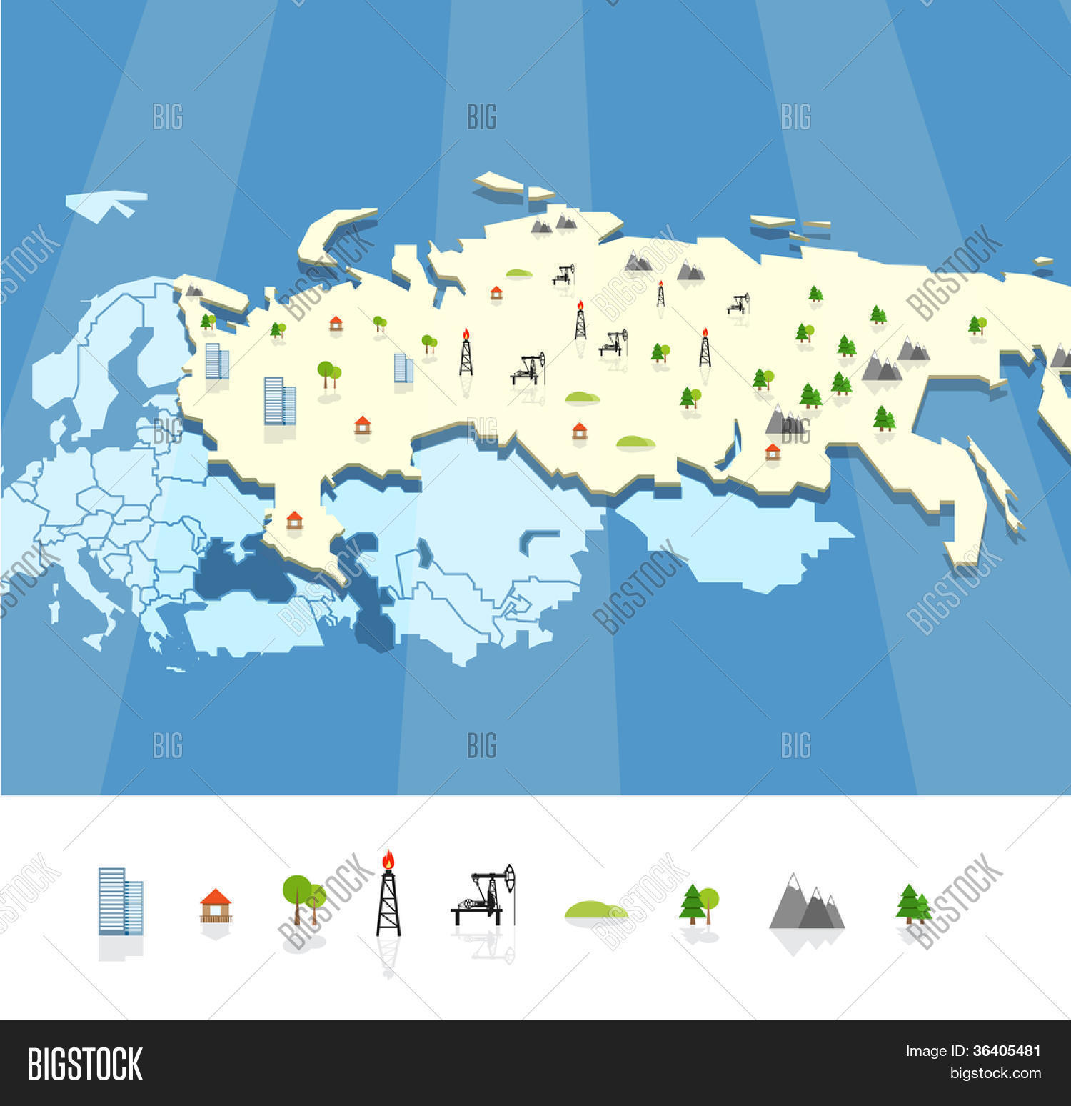 Russia Resource Map Vector & Photo (Free Trial) | Bigstock