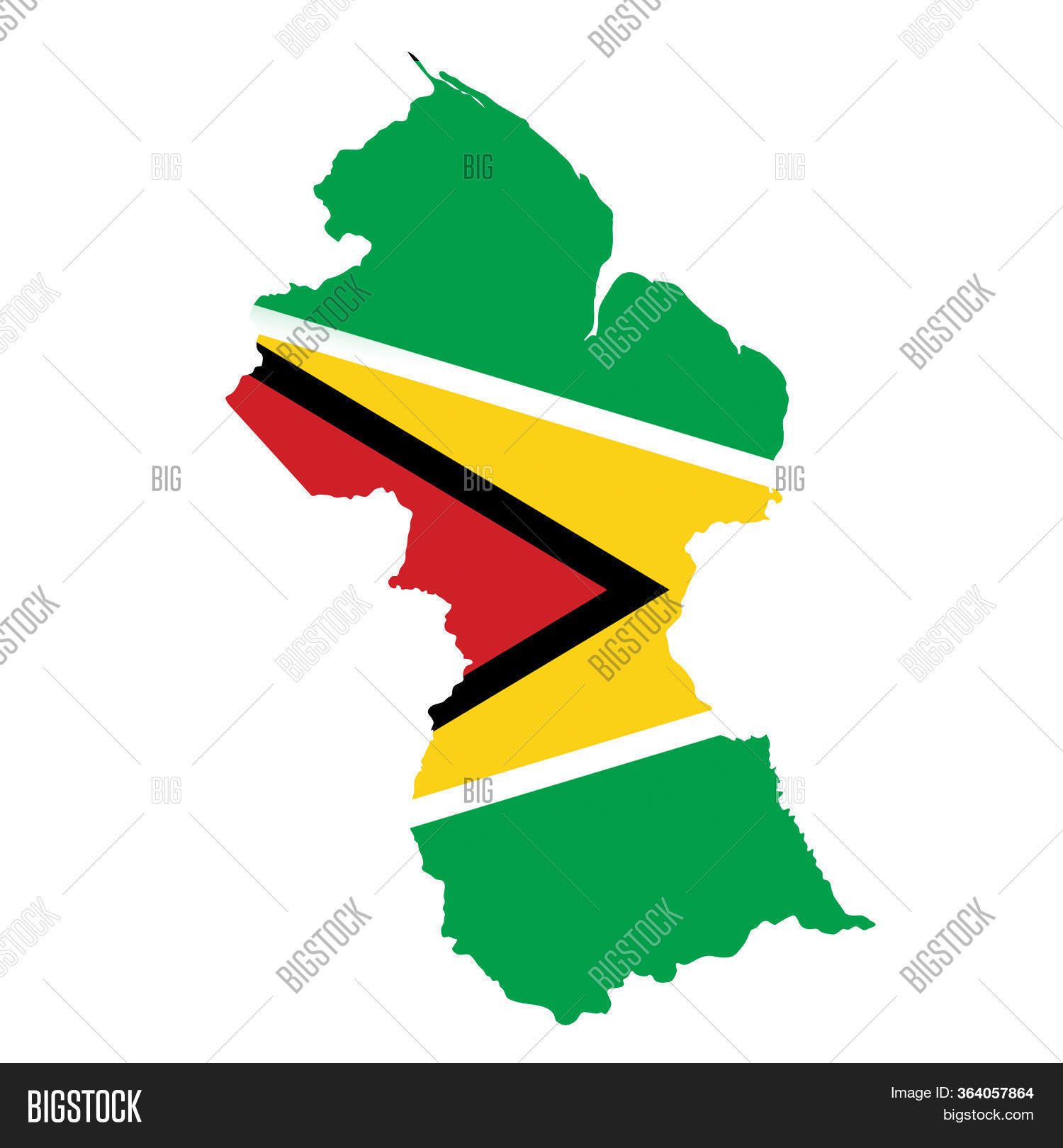 Guyana Flag Map. Image & Photo (Free Trial) | Bigstock