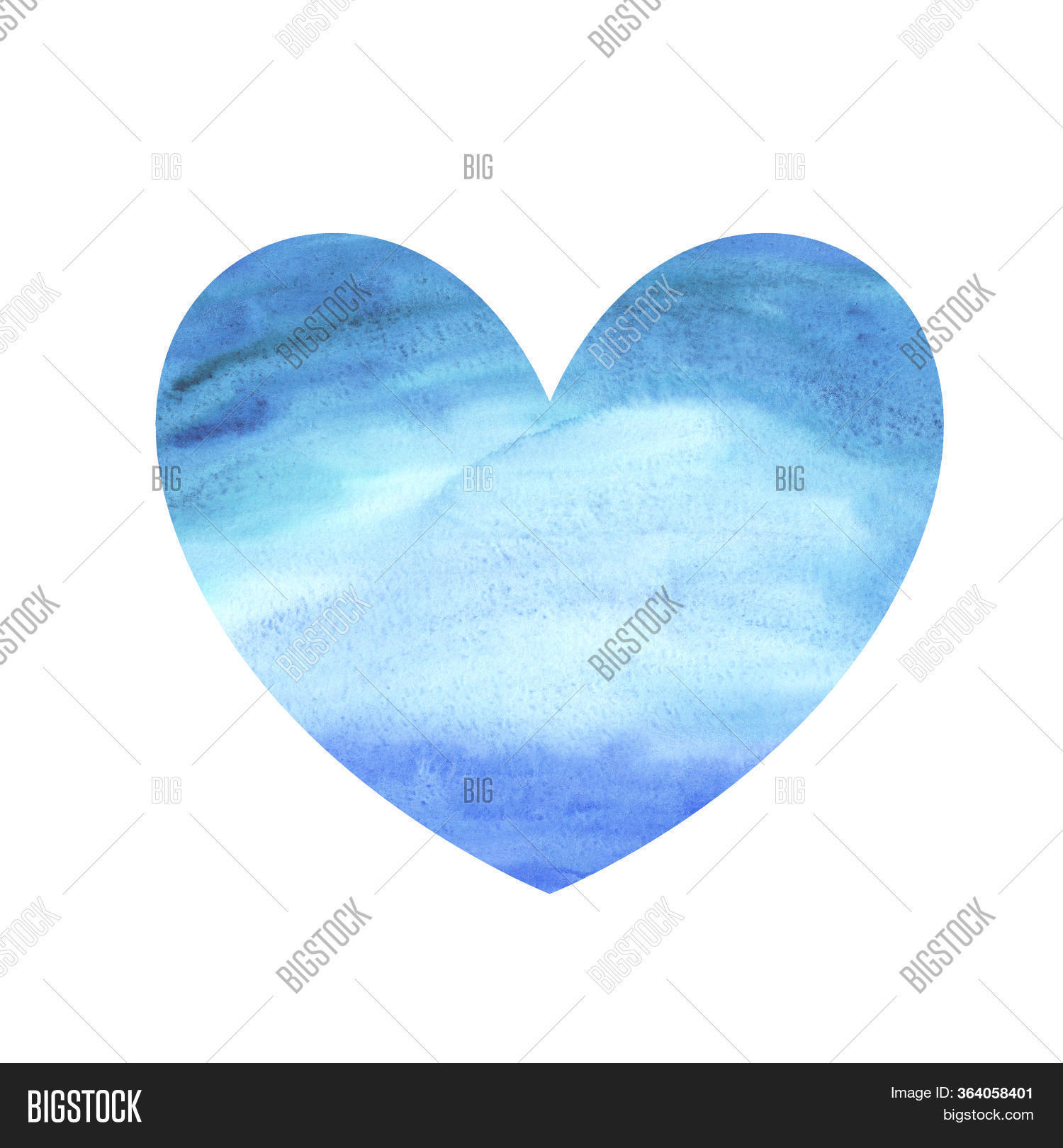 Blue Heart Watercolor Image & Photo (Free Trial) | Bigstock