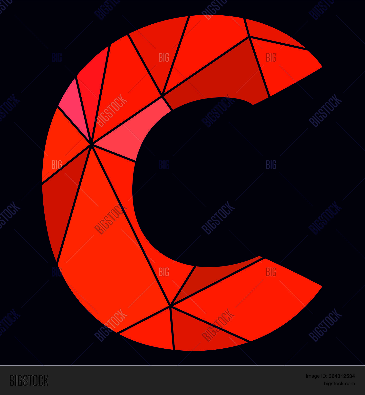 C Red Alphabet Vector Vector & Photo (Free Trial) | Bigstock