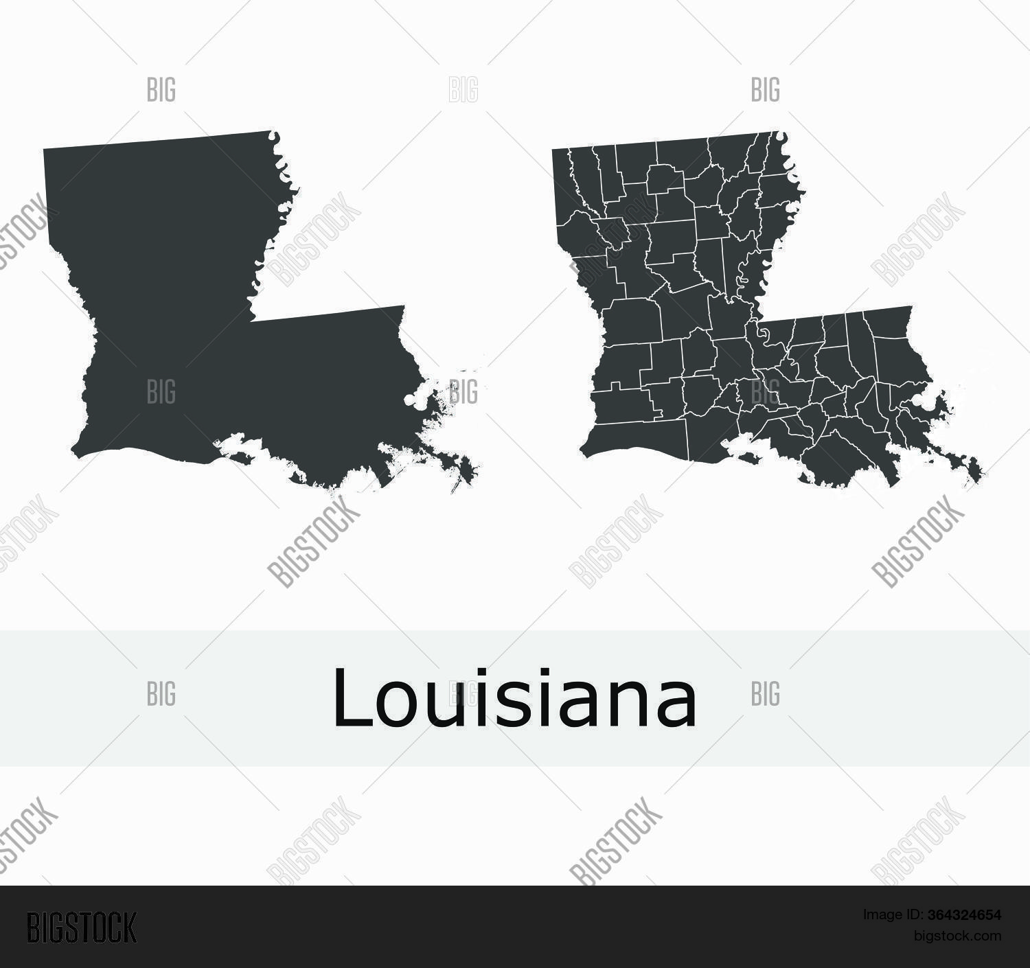 Louisiana Maps Vector Vector & Photo (Free Trial) | Bigstock
