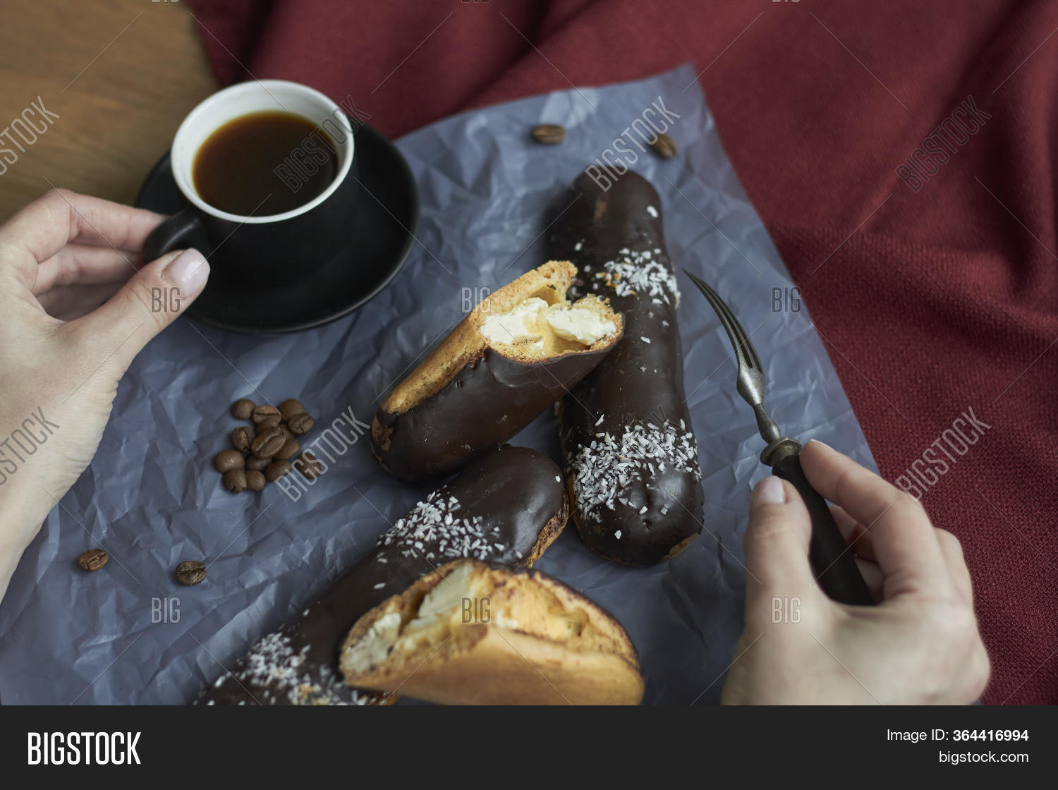 Woman Eating Eclairs Image & Photo (Free Trial) | Bigstock