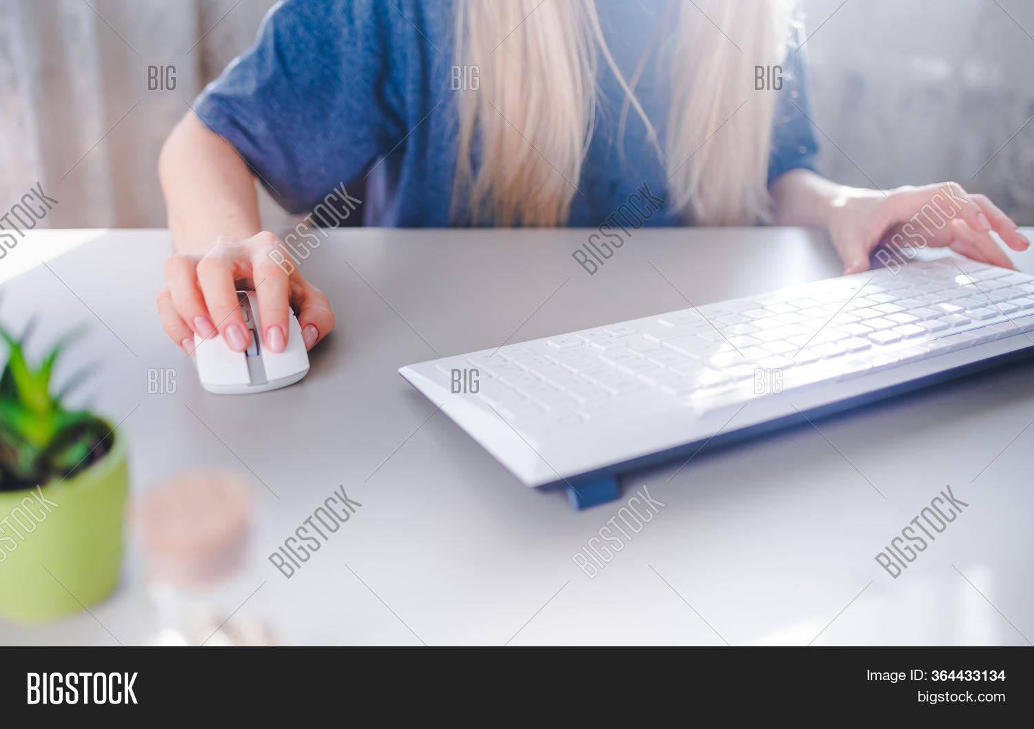 Girl Typing On White Image & Photo (Free Trial) | Bigstock
