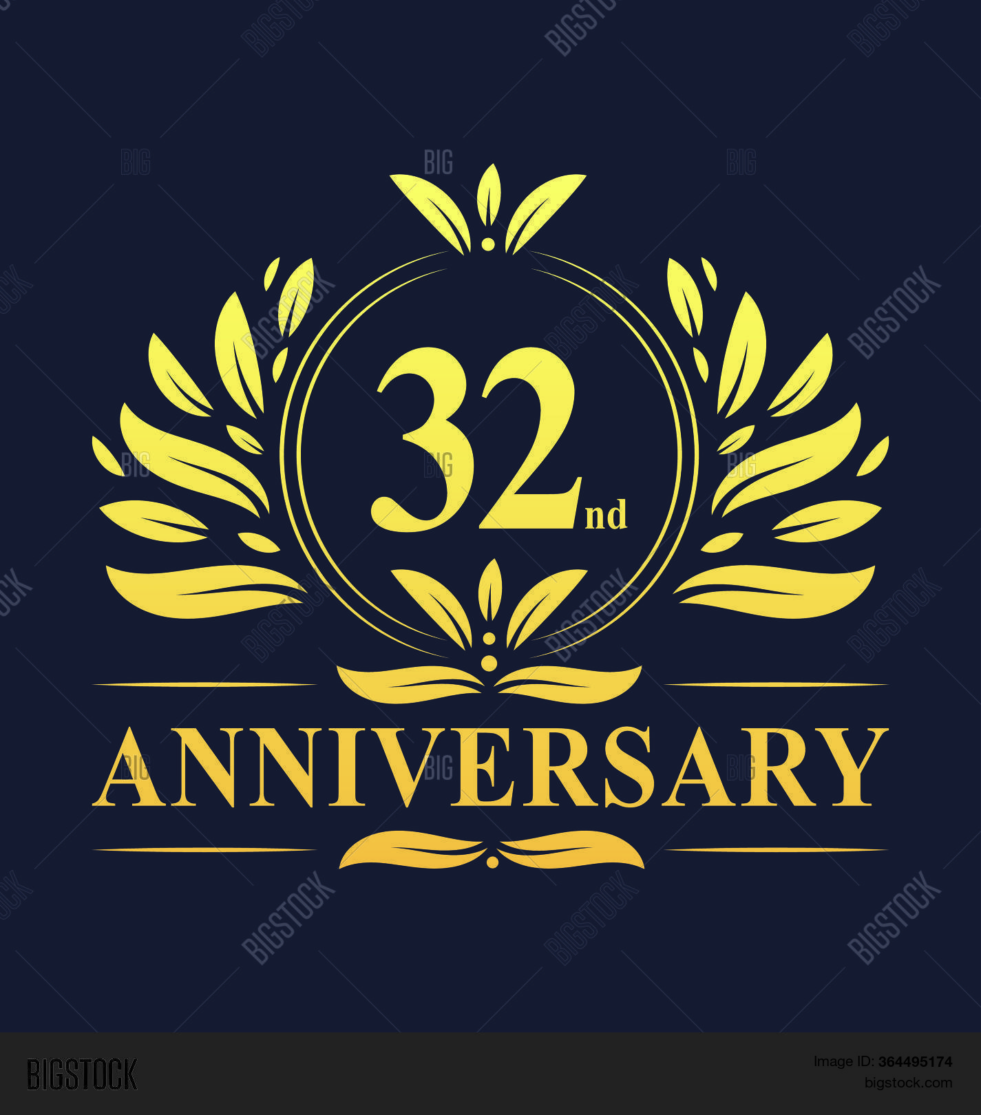 32nd Anniversary Vector & Photo (Free Trial) | Bigstock