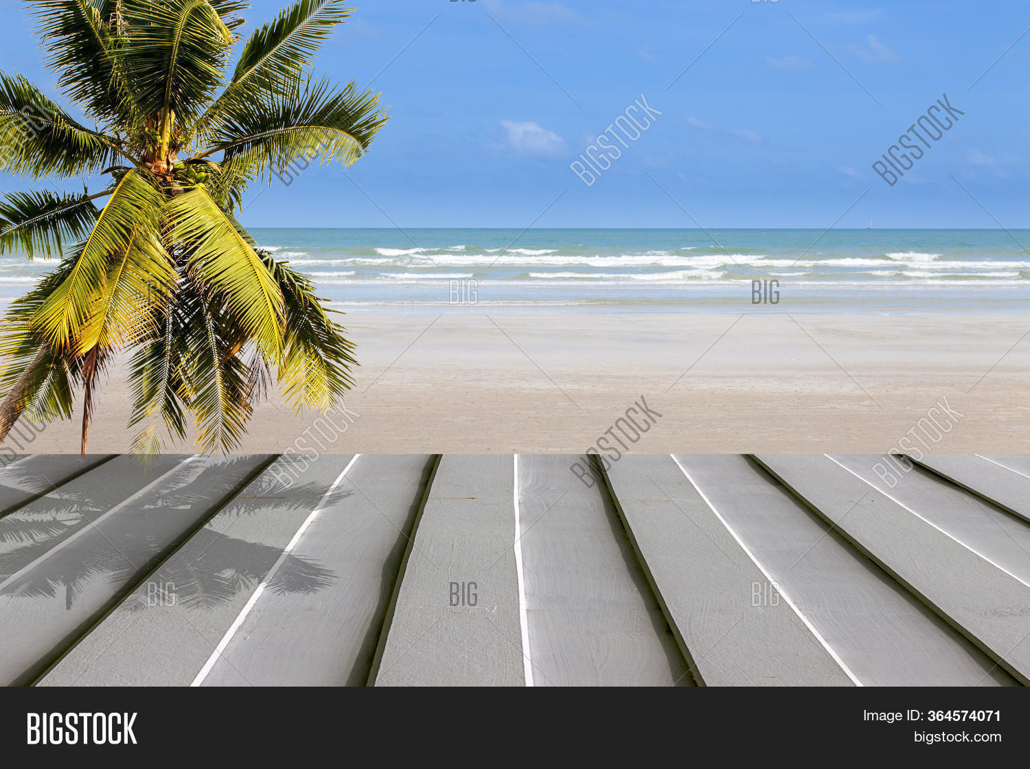 Top Wood Table On Sea Image & Photo (Free Trial) | Bigstock