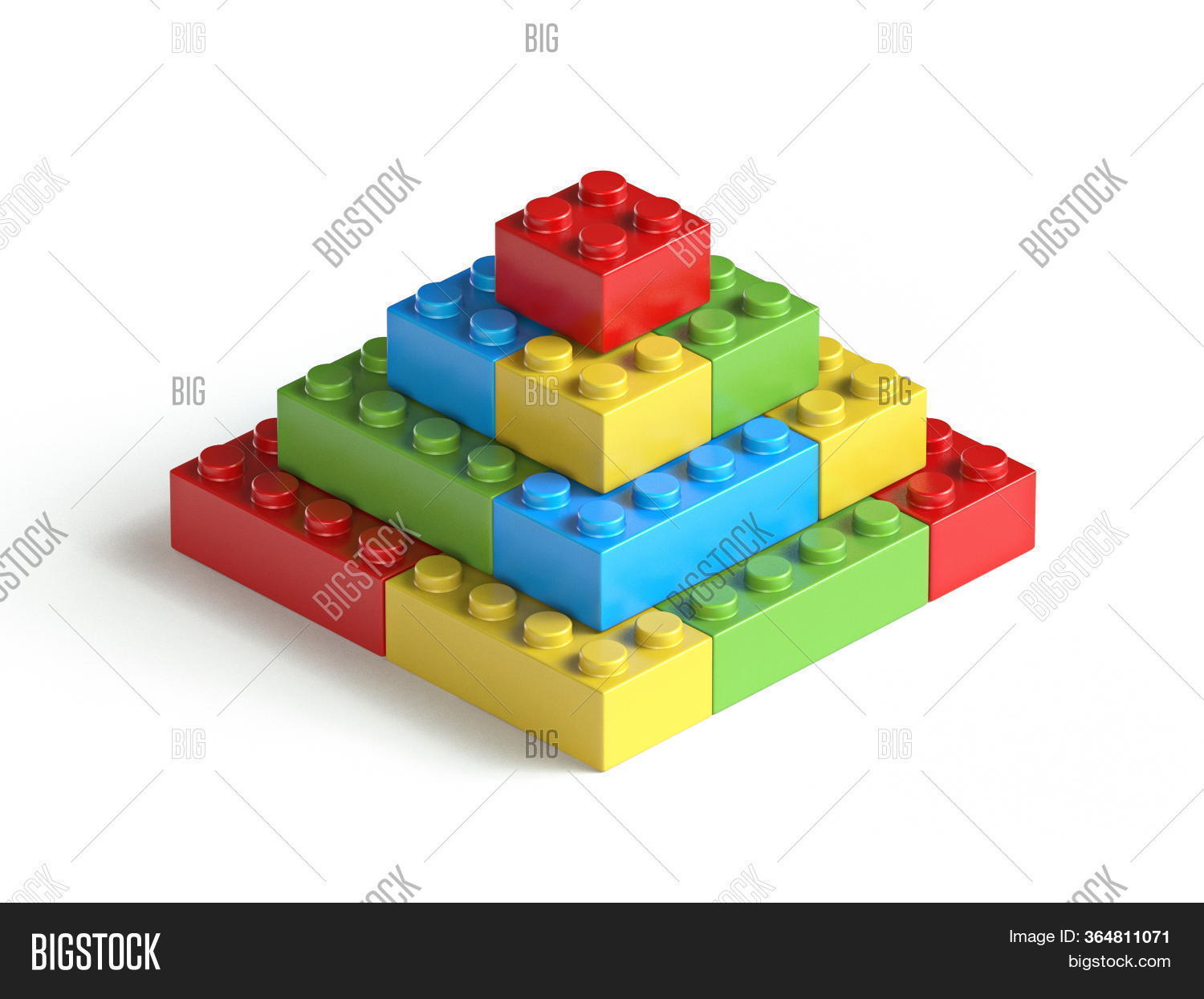 Toy Brick Pyramid 3d Image & Photo (Free Trial) | Bigstock