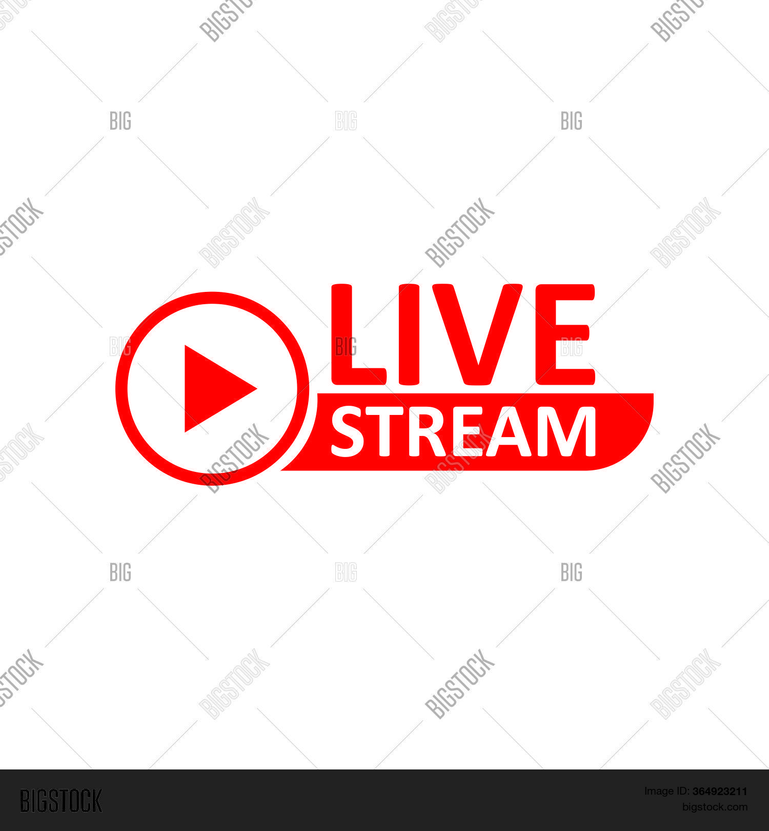 Live Stream Sign. Red Vector & Photo (Free Trial) | Bigstock