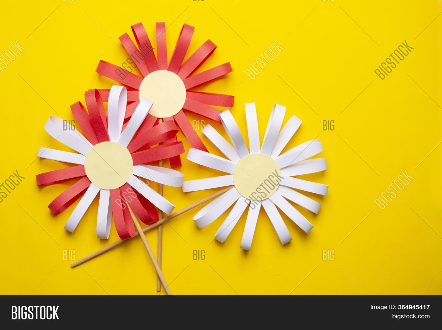 Three Paper Flowers On Image & Photo (Free Trial) | Bigstock