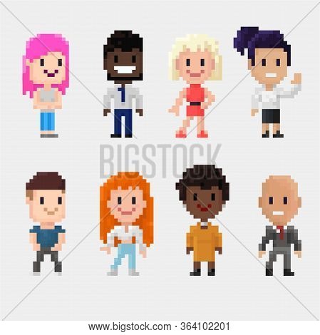 Pixel Art Group Vector & Photo (Free Trial) | Bigstock