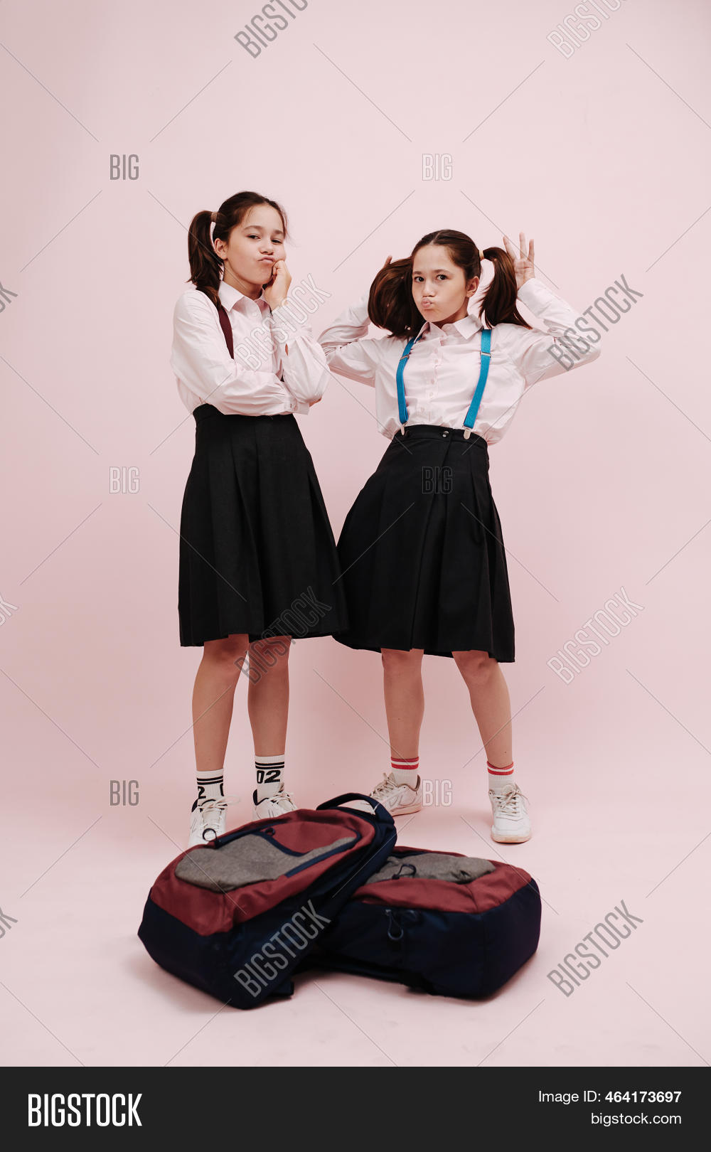 Two Twin Schoolgirls Image & Photo (Free Trial) | Bigstock
