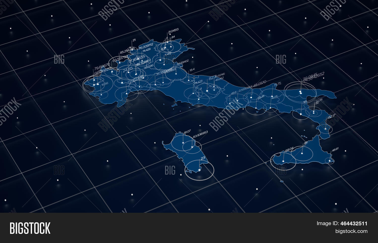 Italy Blue Map Big Image & Photo (Free Trial) | Bigstock