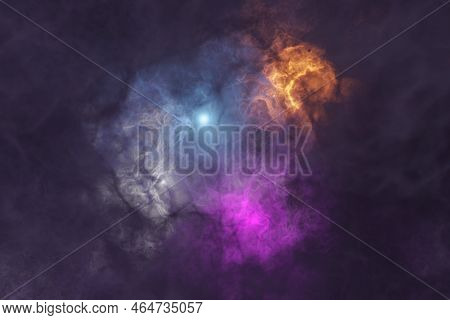 Deep Space Nebula With Stars. Bright And Vibrant Multicolor Starfield ...