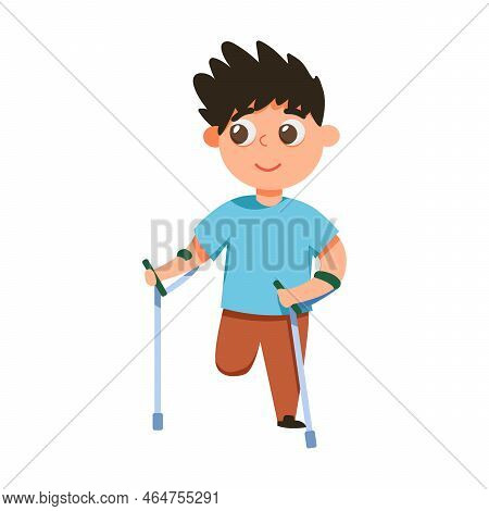 Boy Without Leg On Vector & Photo (Free Trial) | Bigstock