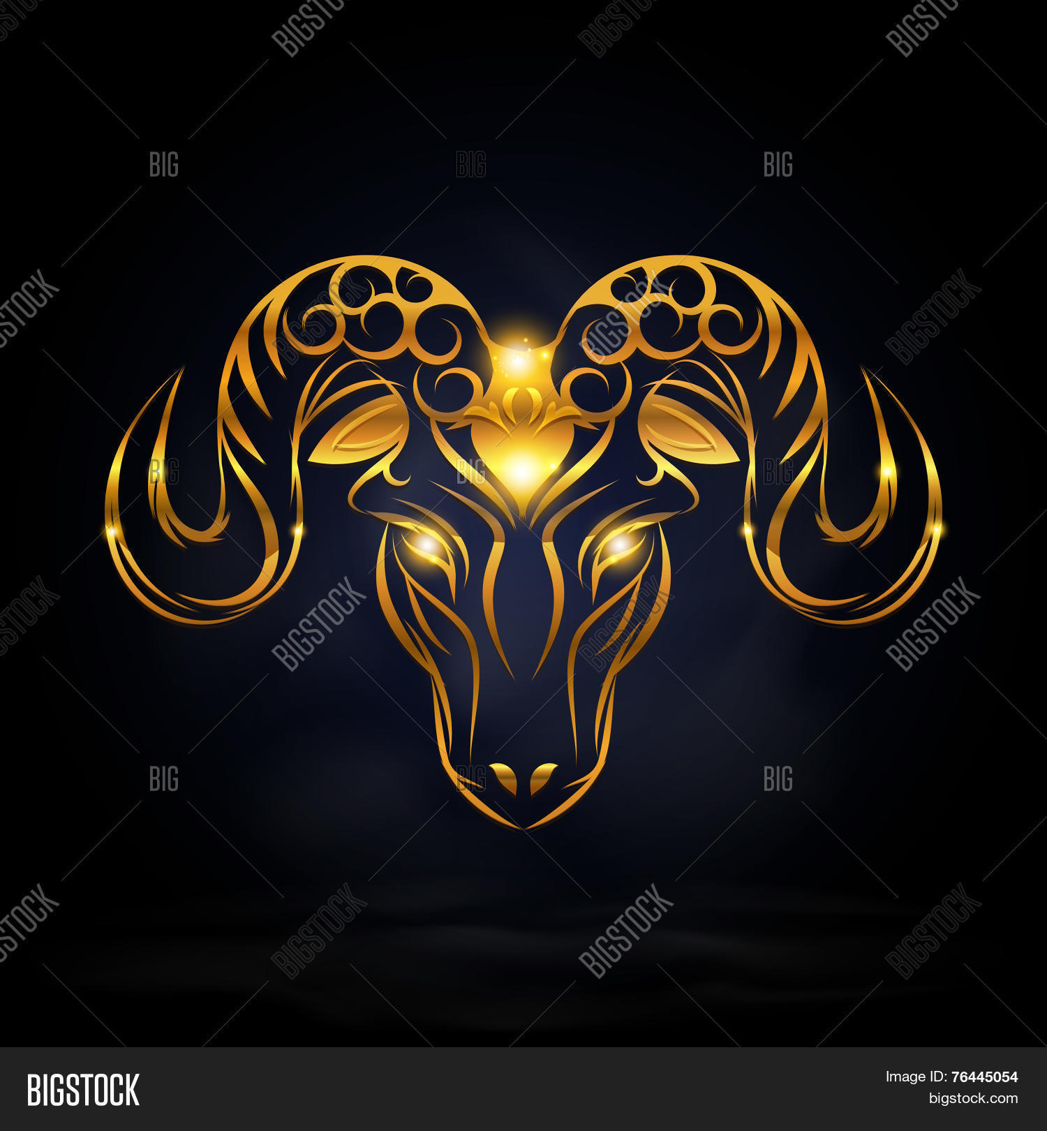 Gold Goat Symbol Vector & Photo (Free Trial) | Bigstock
