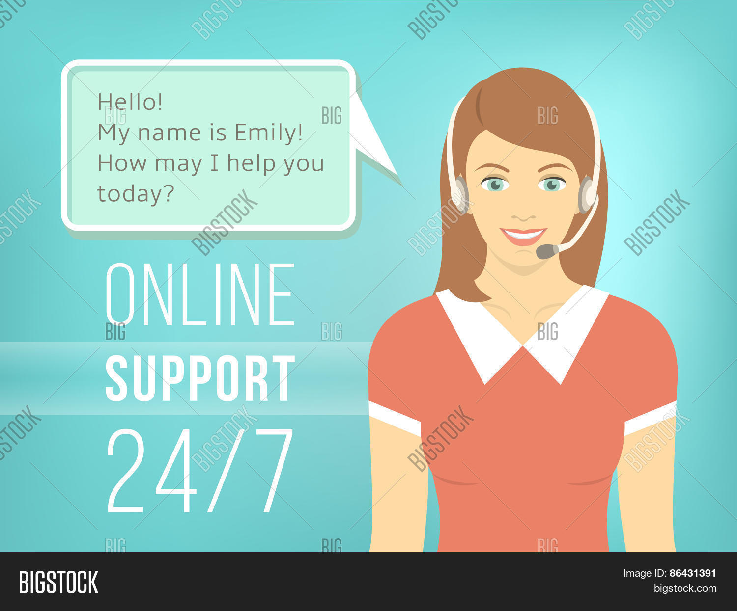 Call Centre Support Vector & Photo (Free Trial) | Bigstock