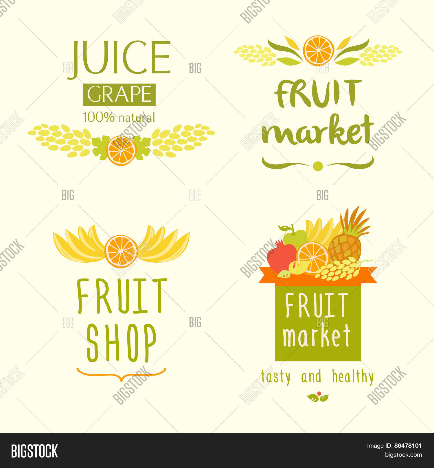 Fruit Shop Logo. Vector & Photo (Free Trial) | Bigstock