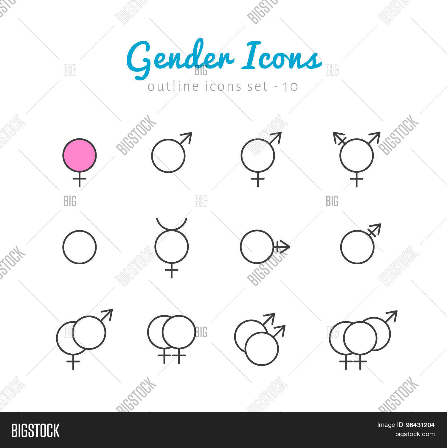 Gender Icon Set Vector & Photo (Free Trial) | Bigstock