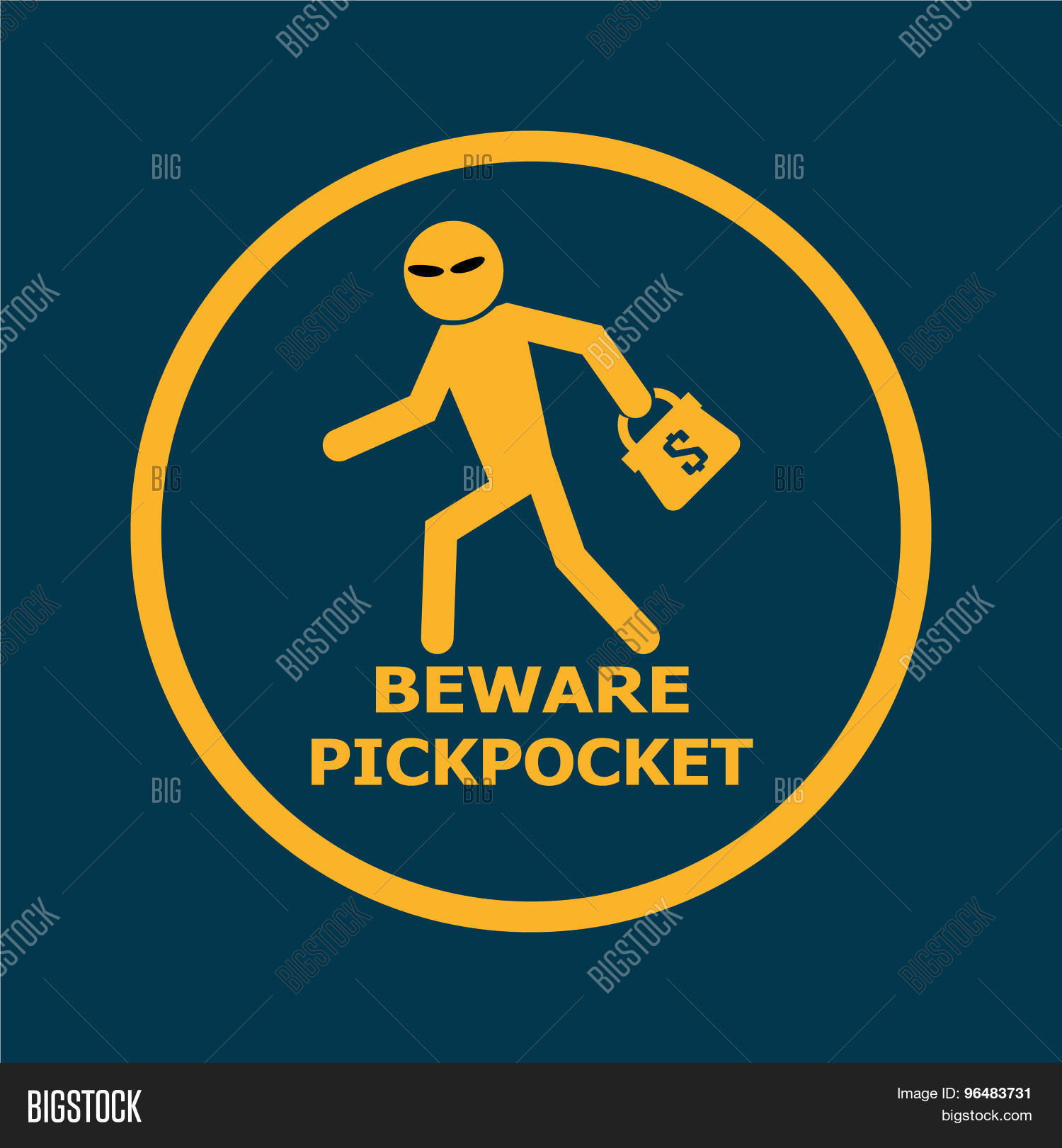 Beware Pickpocket Vector & Photo (Free Trial) | Bigstock