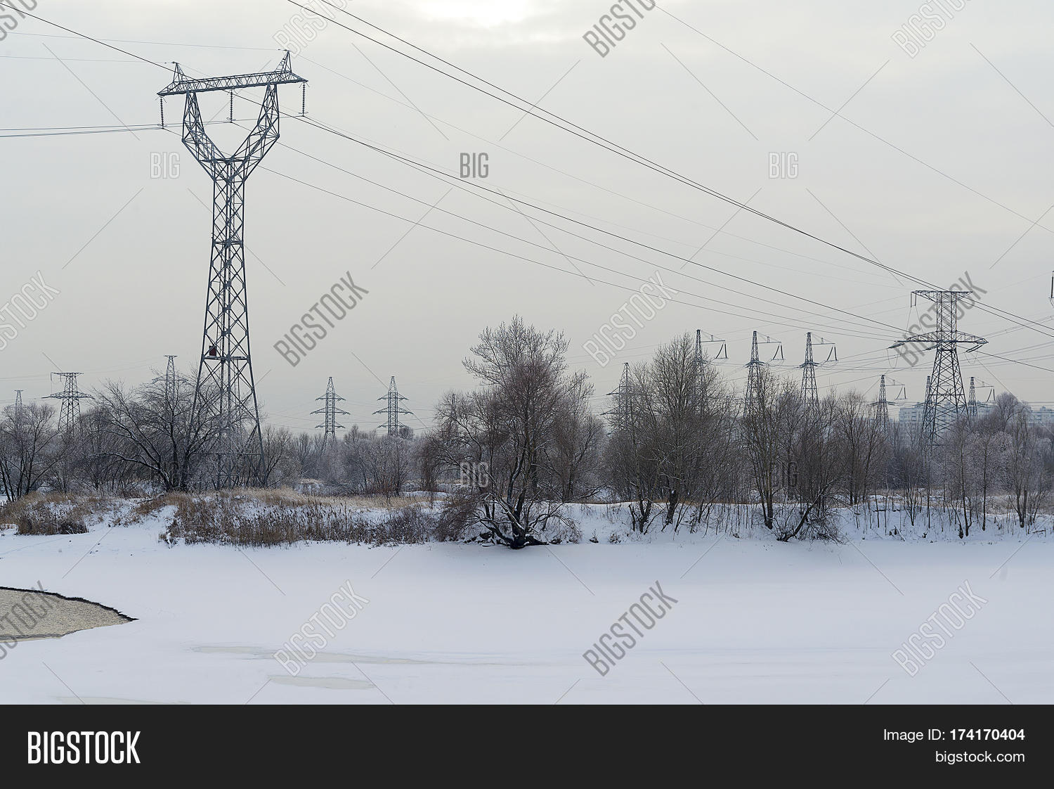 Power Line Houses Image & Photo (Free Trial) | Bigstock