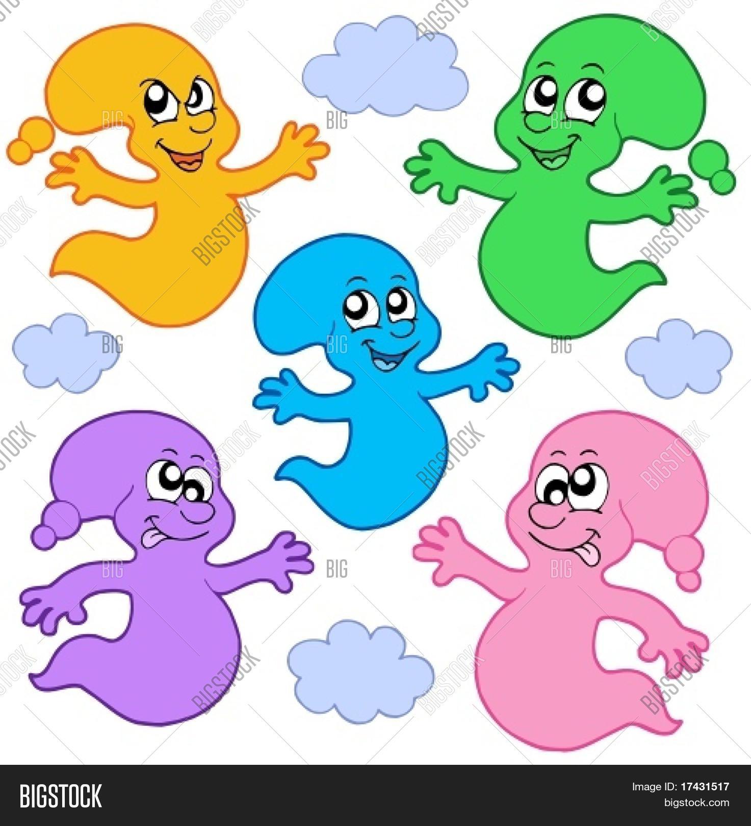 Cute Color Ghosts - Vector & Photo (Free Trial) | Bigstock