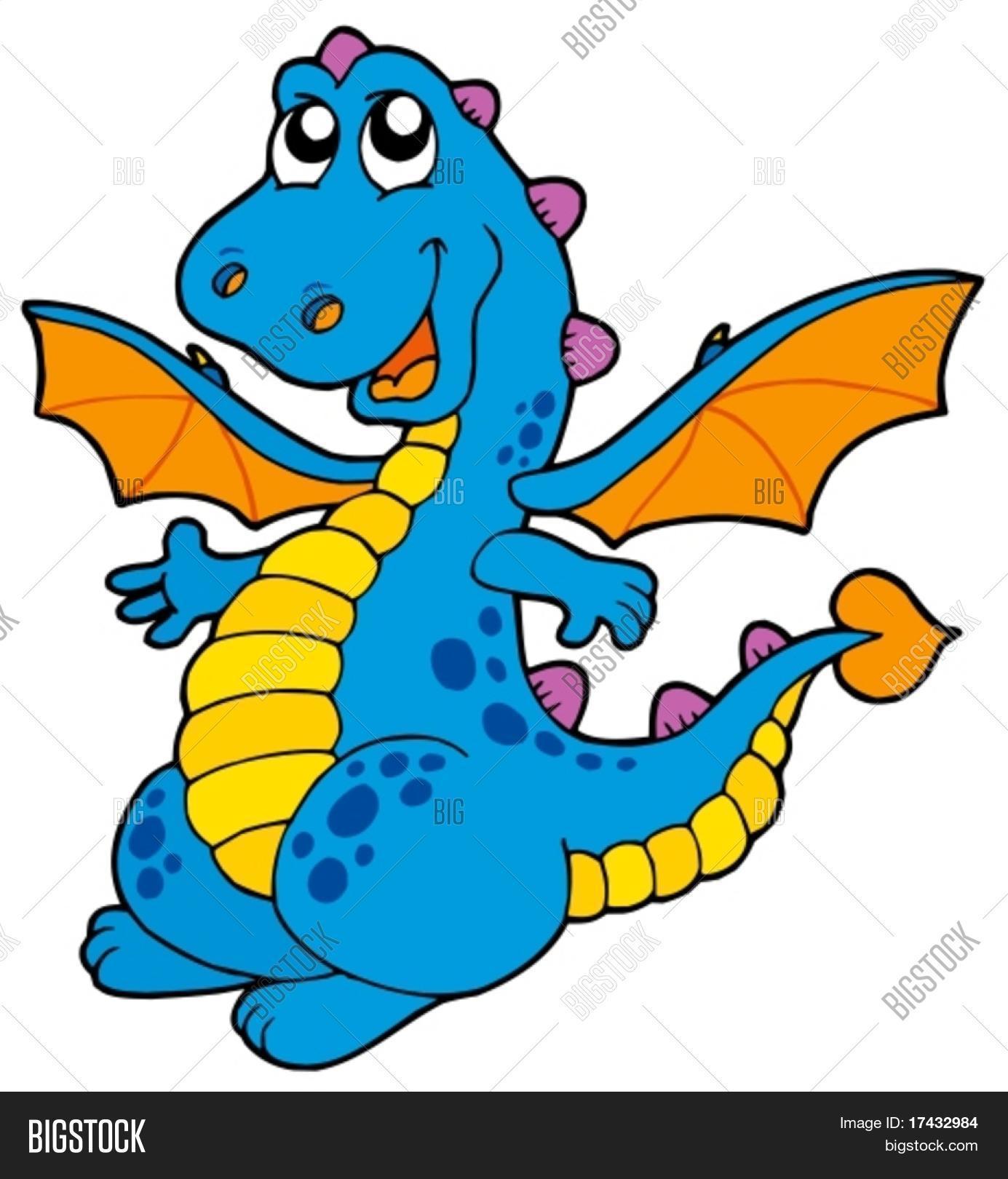 Cute Blue Dragon - Vector & Photo (Free Trial) | Bigstock