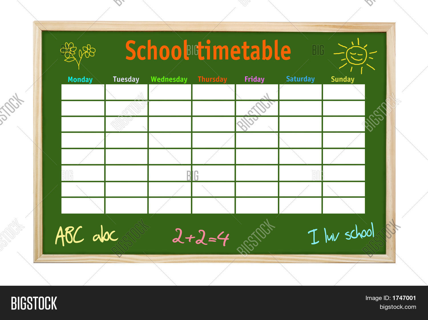 School Timetable Image & Photo (Free Trial) | Bigstock