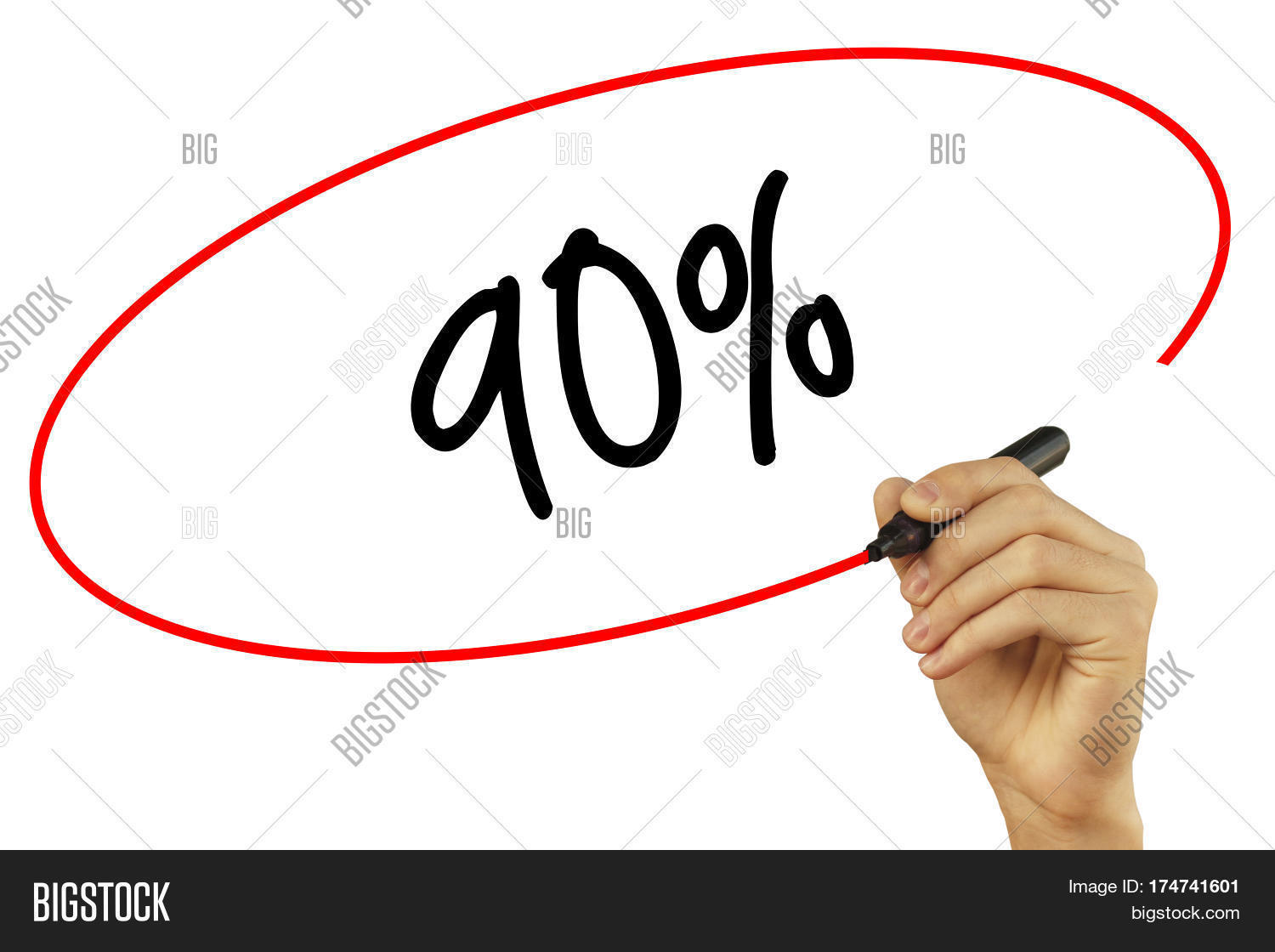 Man Hand Writing 90% Image & Photo (Free Trial) | Bigstock