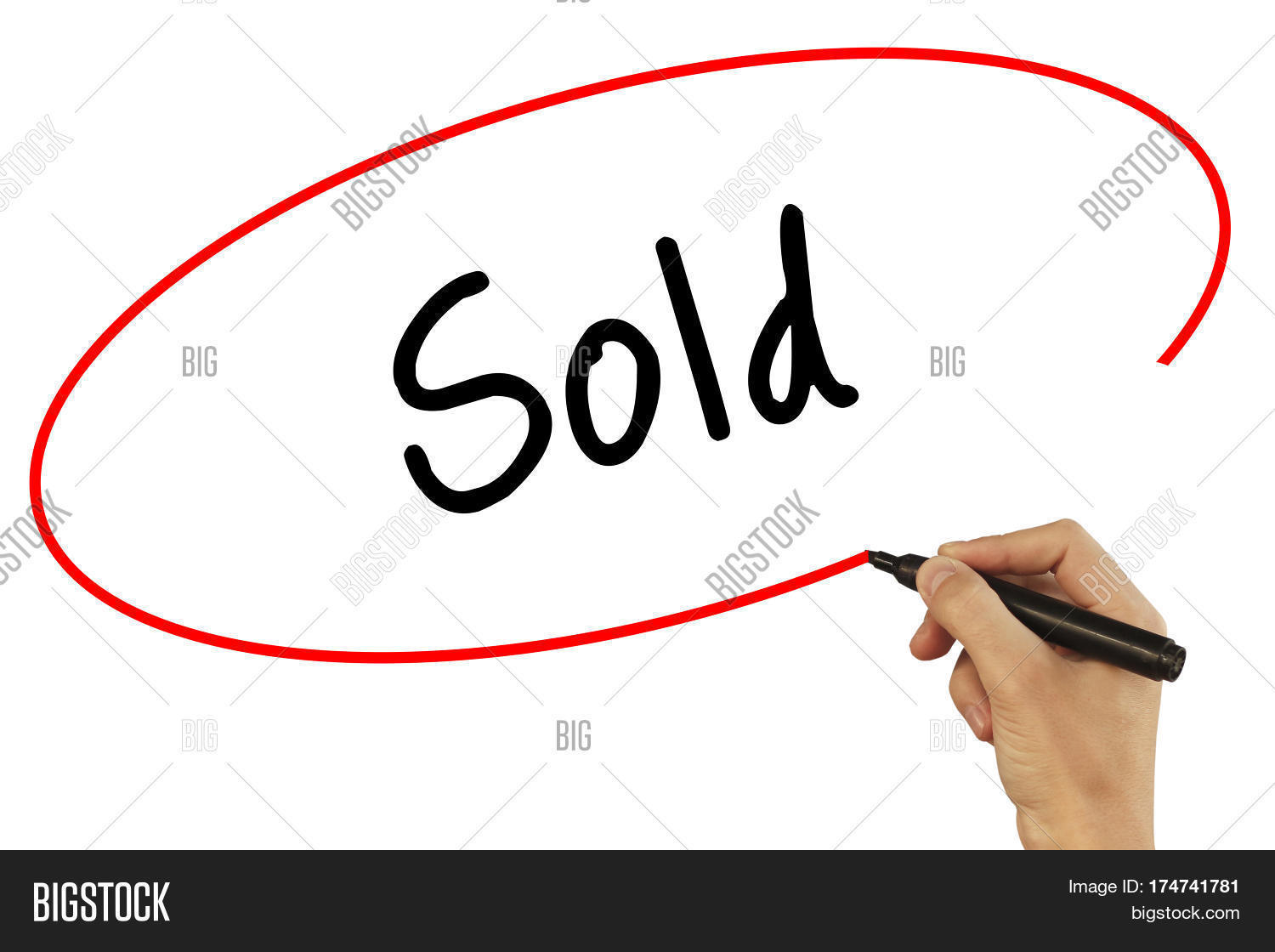 Man Hand Writing Sold Image & Photo (Free Trial) | Bigstock