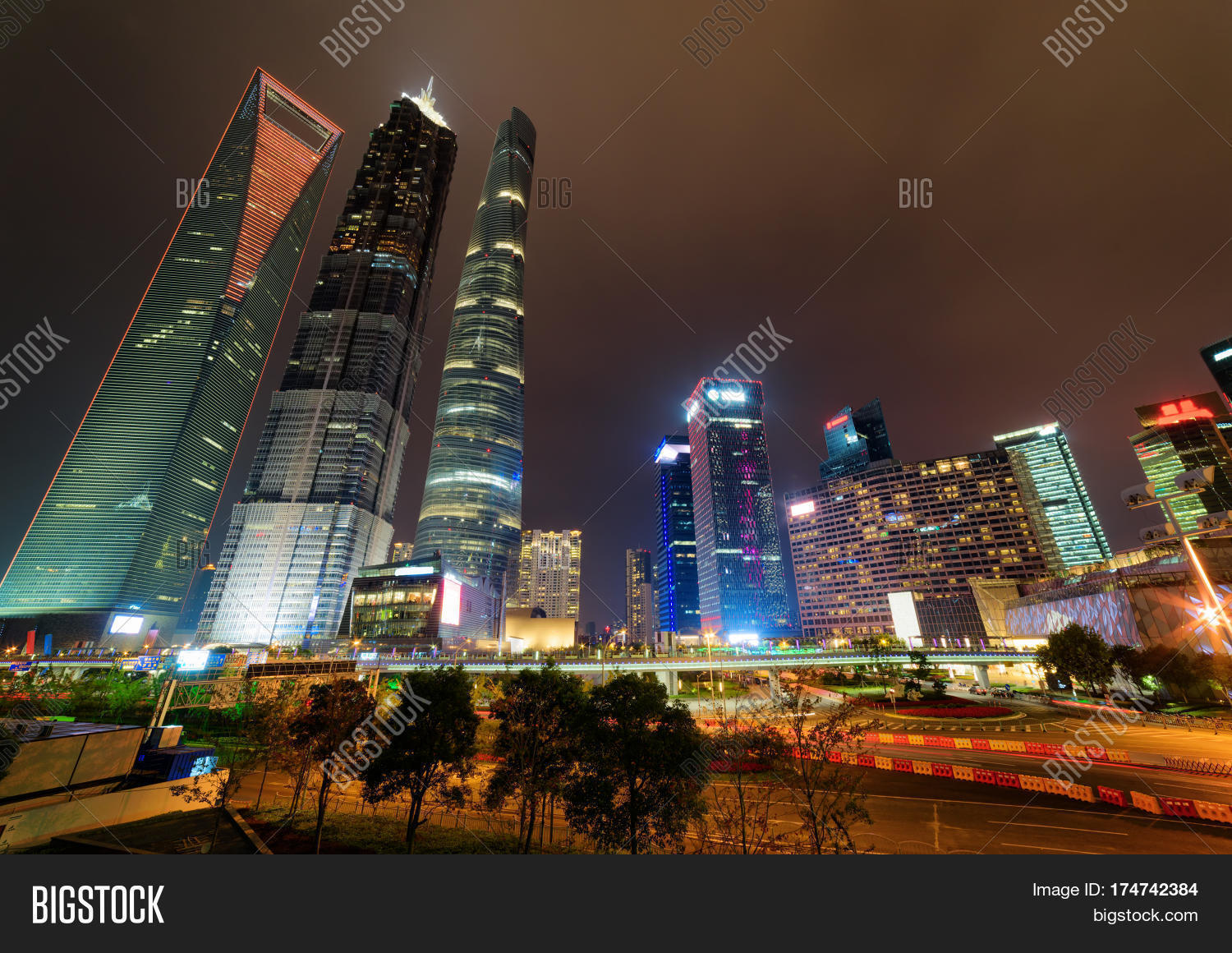 Night View Skyscrapers Image & Photo (Free Trial) | Bigstock