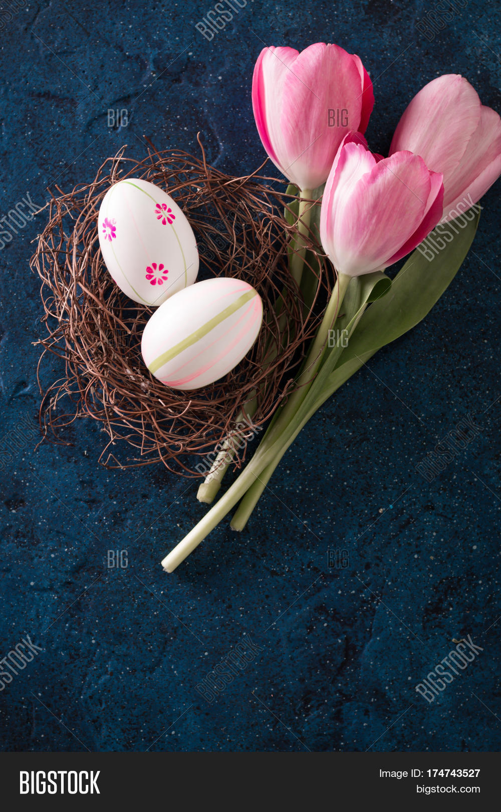 Easter Eggs Nest Pink Image & Photo (Free Trial) | Bigstock
