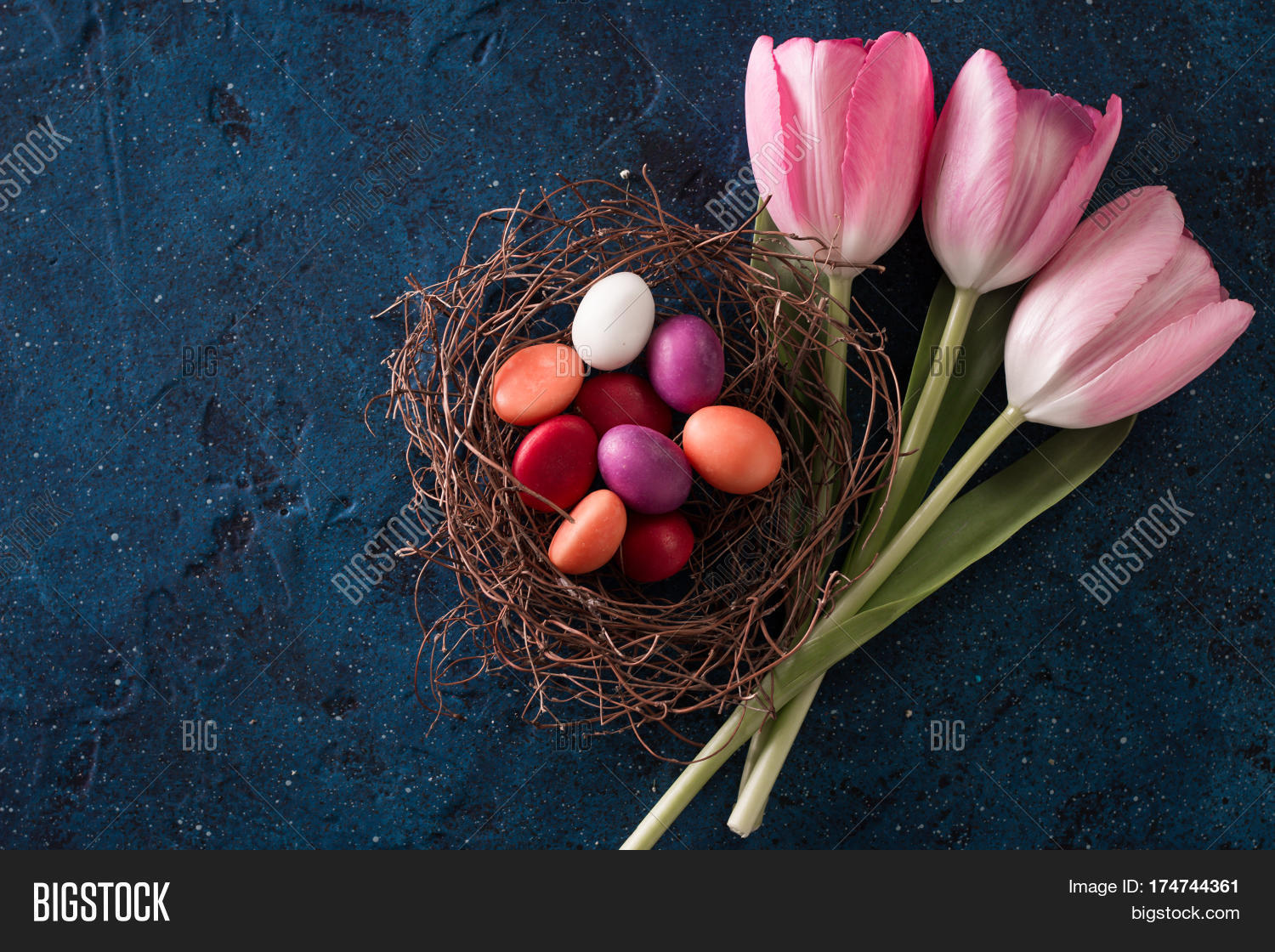Easter Eggs Nest Pink Image & Photo (Free Trial) | Bigstock