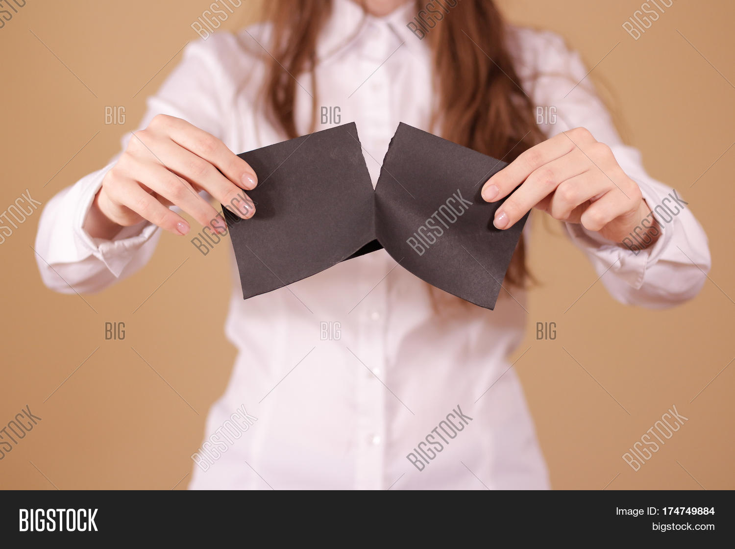 Girl Tearing Piece Image & Photo (Free Trial) | Bigstock