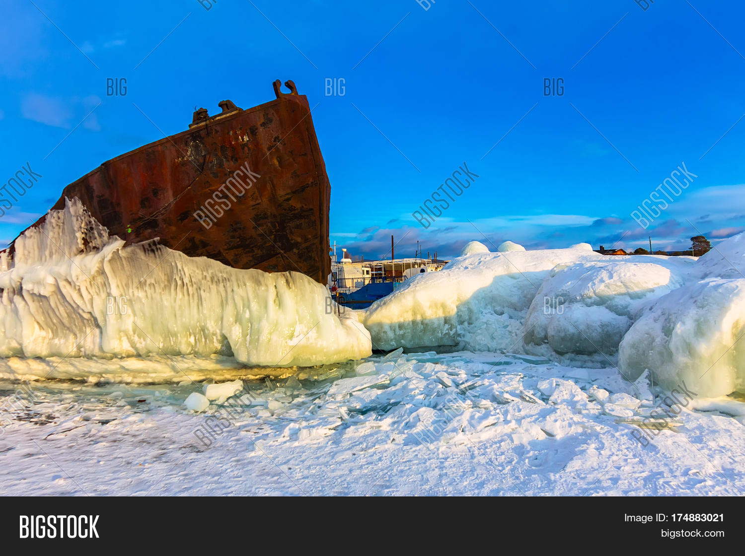 Old Rusty Ship On Ice Image & Photo (Free Trial) | Bigstock