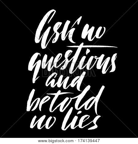 Ask No Questions Be Vector & Photo (Free Trial) | Bigstock