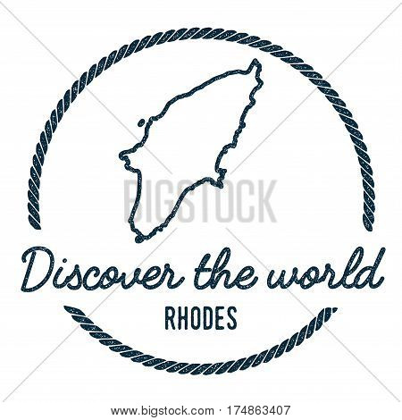 Rhodes Map Outline. Vector & Photo (Free Trial) | Bigstock