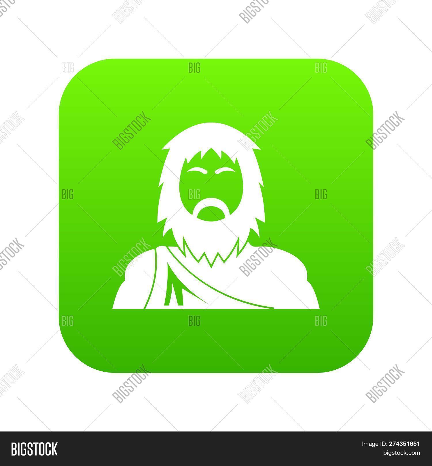 Neanderthal Icon Green Image & Photo (Free Trial) | Bigstock