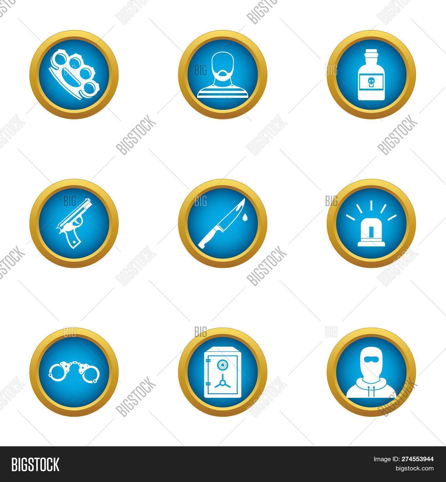 Menace Icons Set. Flat Image & Photo (Free Trial) | Bigstock