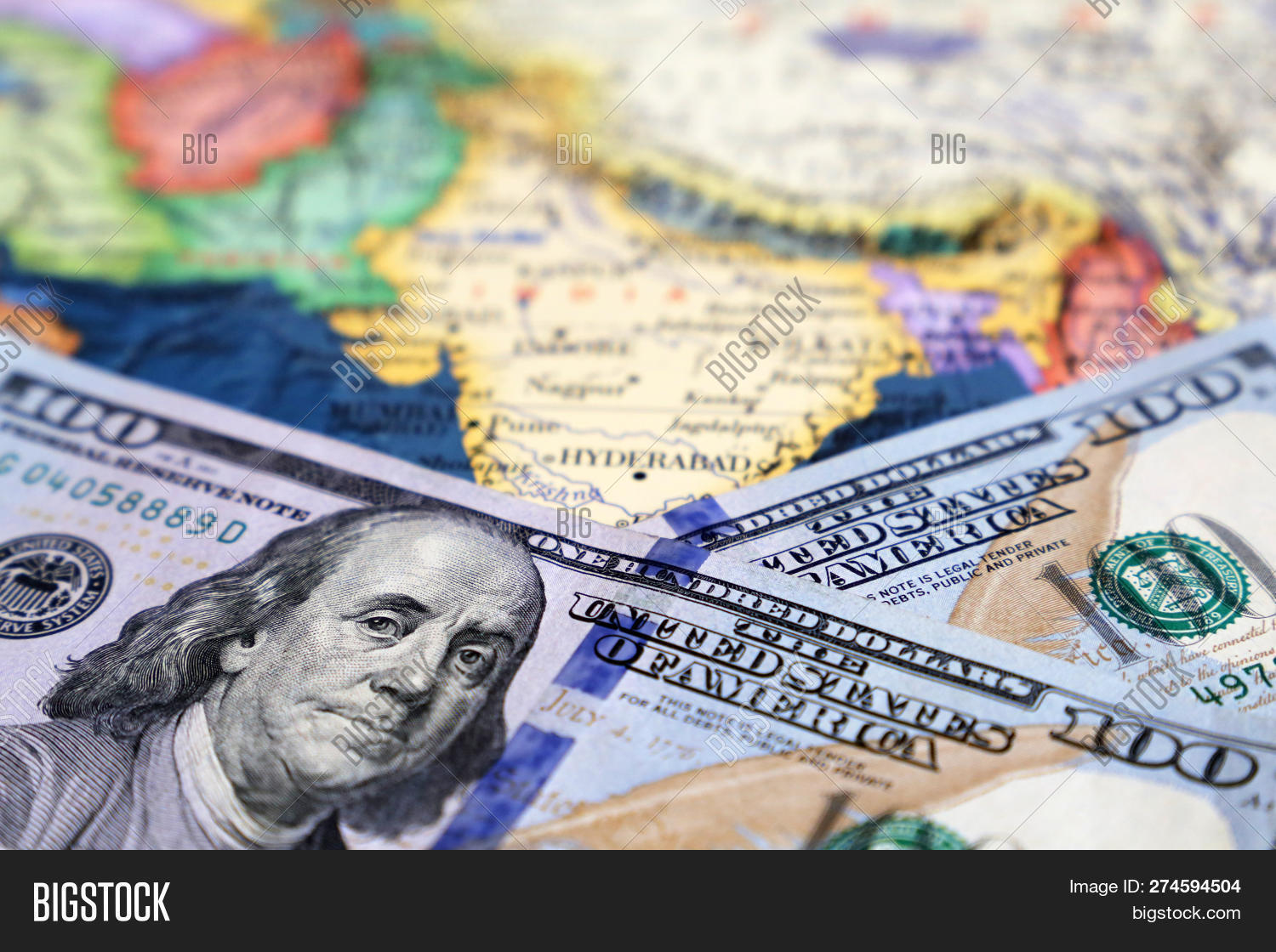 Us Dollars On Map Image & Photo (Free Trial) | Bigstock