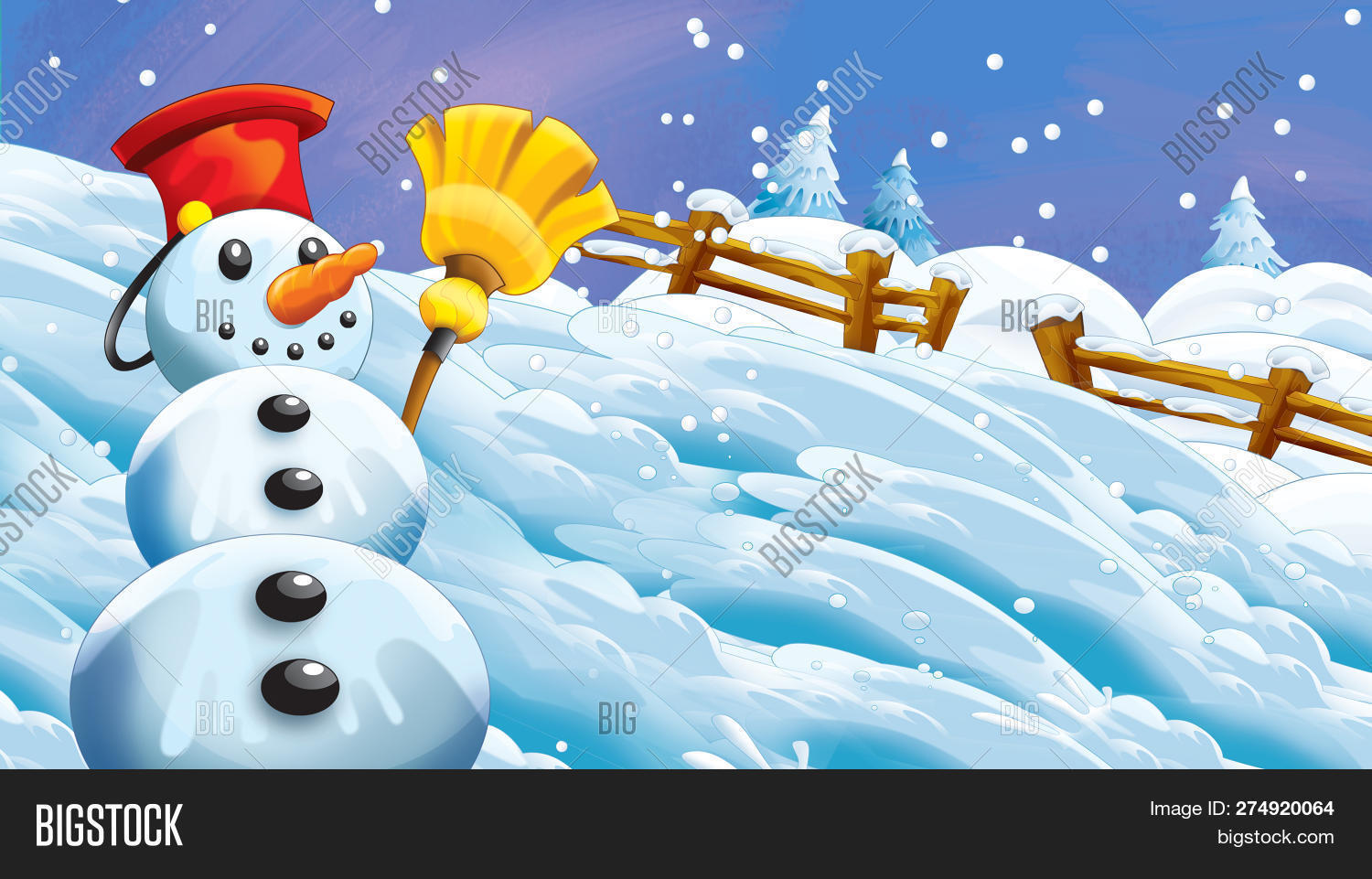 Cartoon Winter Scene Image & Photo (Free Trial) | Bigstock