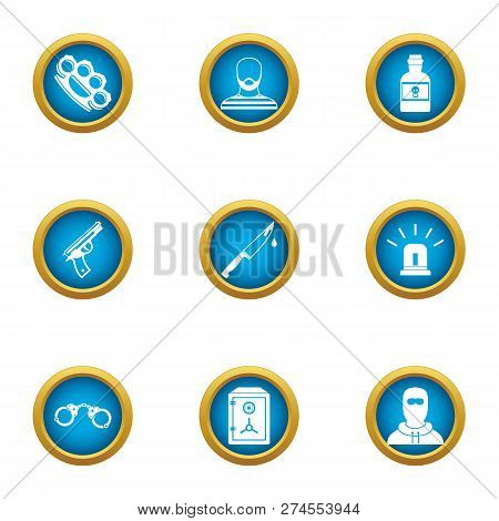 Menace Icons Set. Flat Image & Photo (Free Trial) | Bigstock