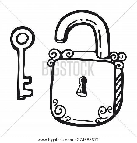Key And Lock Drawings