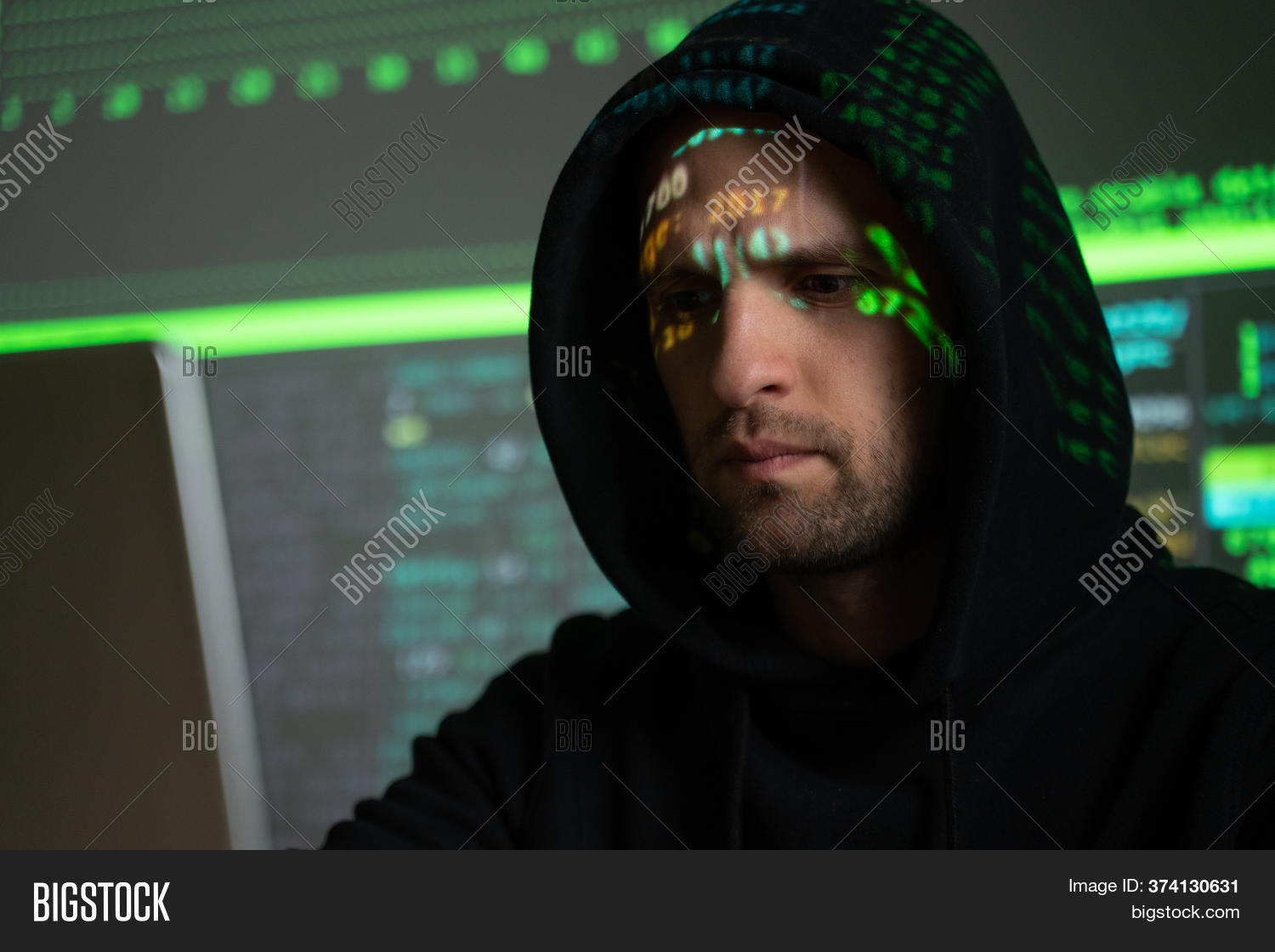 Male Hacker Working On Image & Photo (Free Trial) | Bigstock